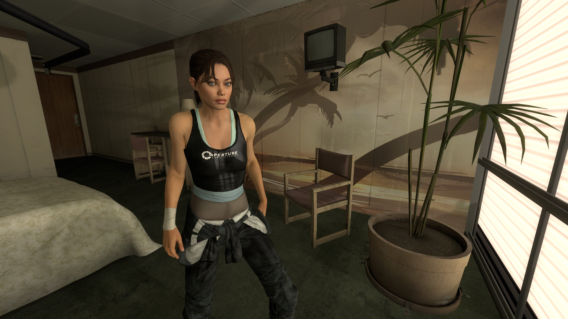 Black "Aperture Laboratories" Outfit for Chell [Portal 2] [Mods]