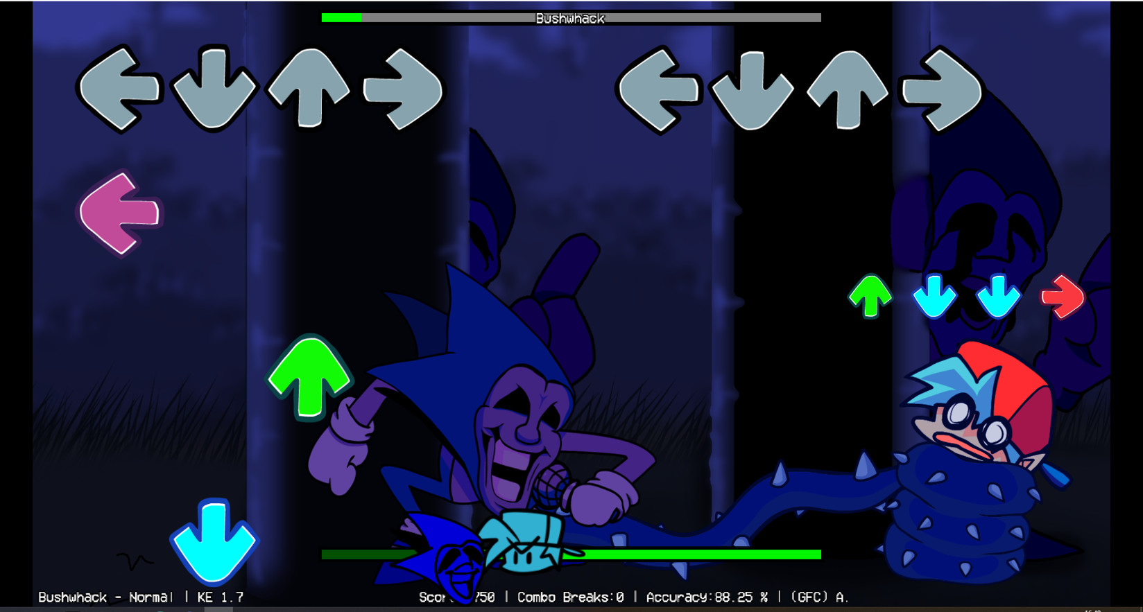 Majin Sonic and Sonic exe vs BF Bushwhack [Friday Night Funkin'] [Mods]