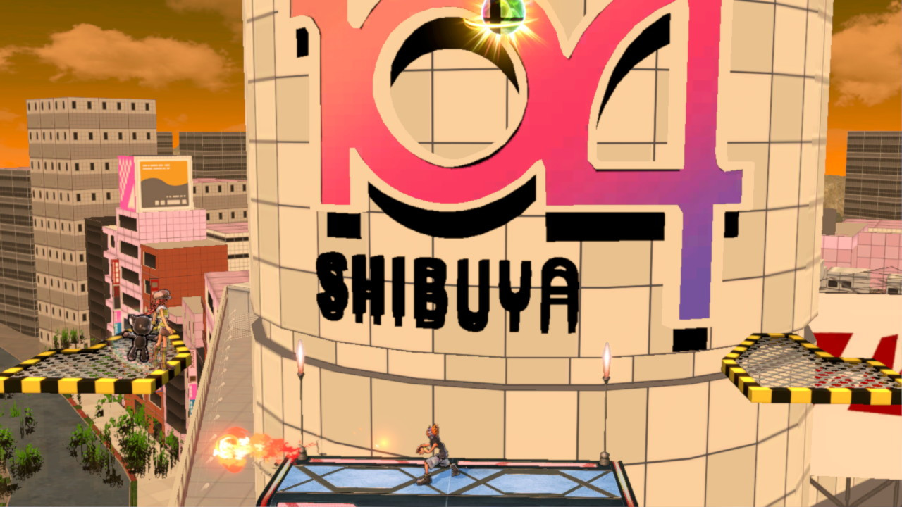 Shibuya 104 (TWEWY) over Prism Tower (with music) Mod for Super Smash ...