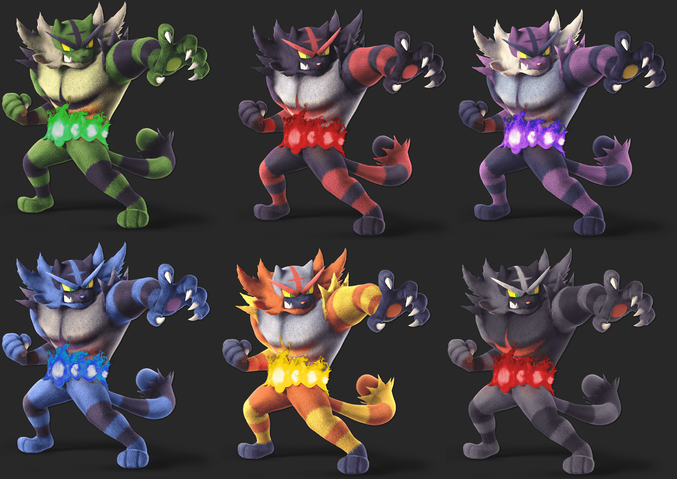 Colored Incineroar Belts Mod for Super Smash Bros. Ultimate | SSBU Mods