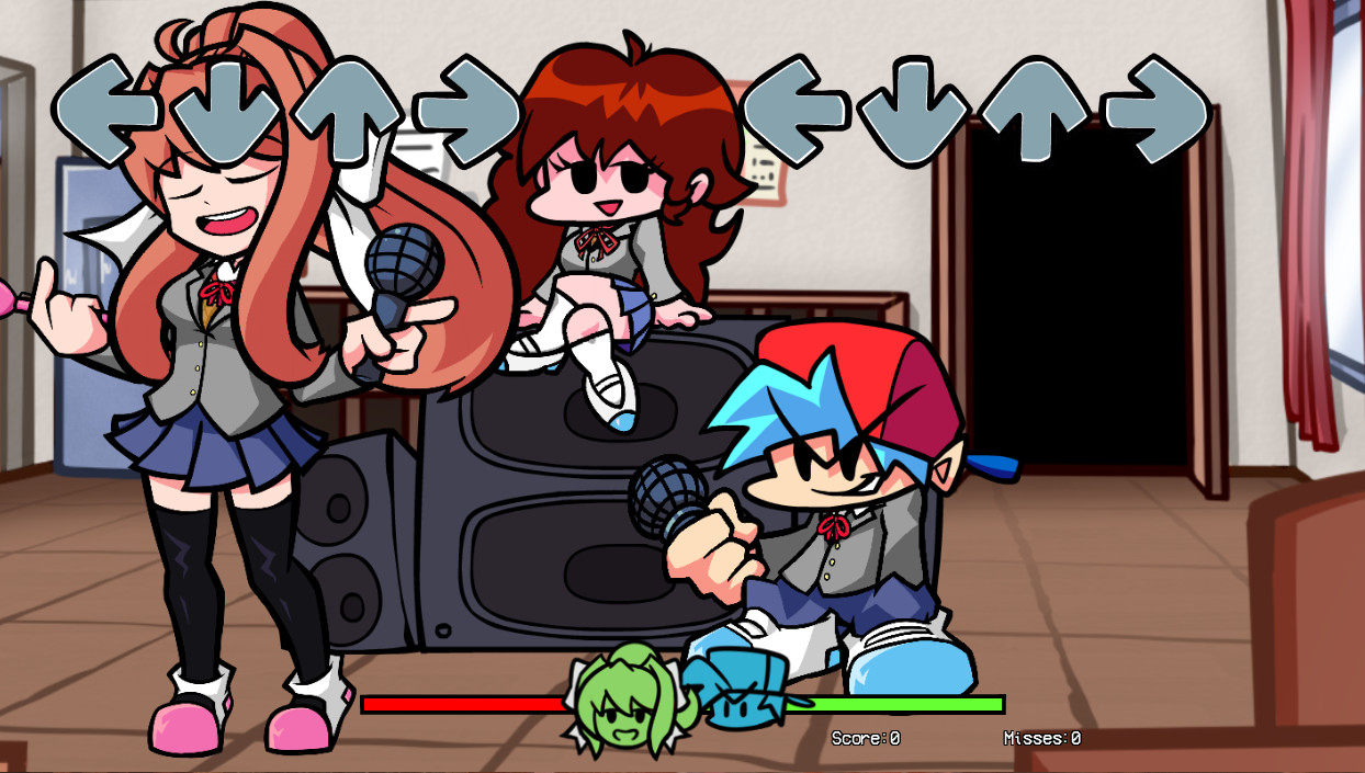 monika doki doki takeover for multiplayer Mod for Friday Night Funkin ...