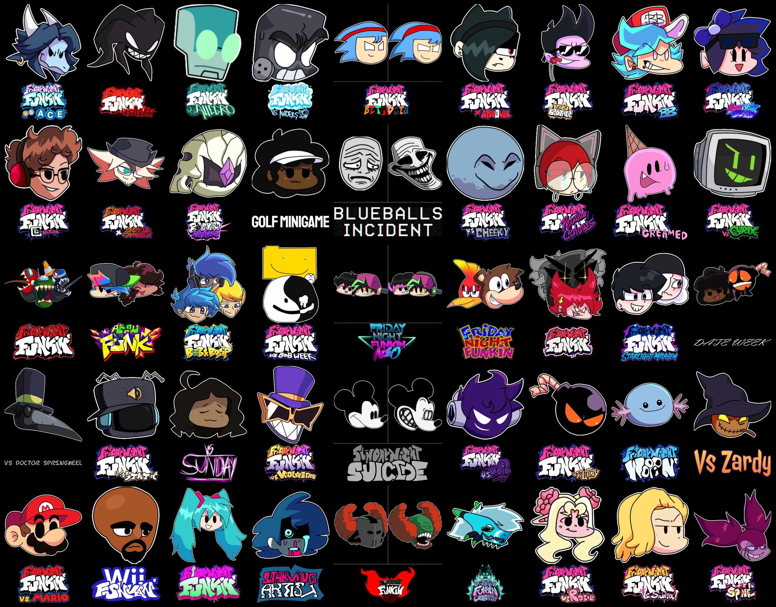 Literally every FNF mod icon folder Mod for Friday Night Funkin' | FNF Mods