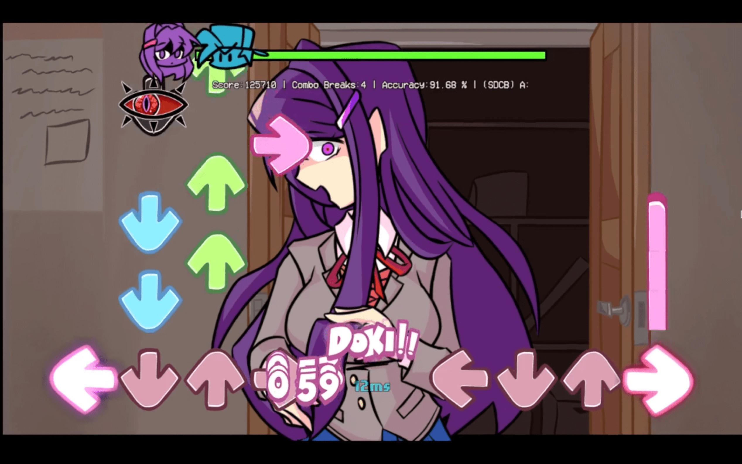 YURI OVER MONIKA (Epiphany Reskin) Mod for Friday Night Funkin' | FNF Mods