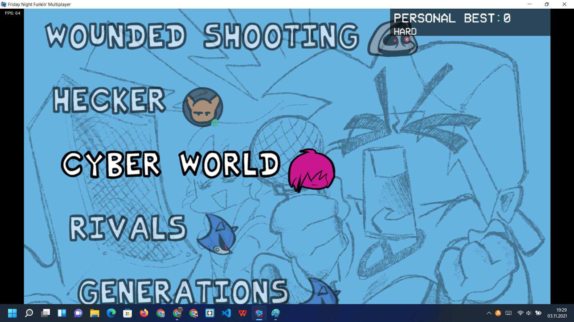 FNF' Multiplayer: Cyber World [Friday Night Funkin'] [Mods]