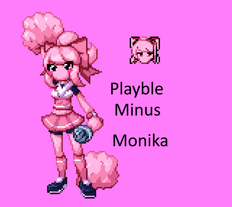 Playble minus monika Mod for Friday Night Funkin' | FNF Mods