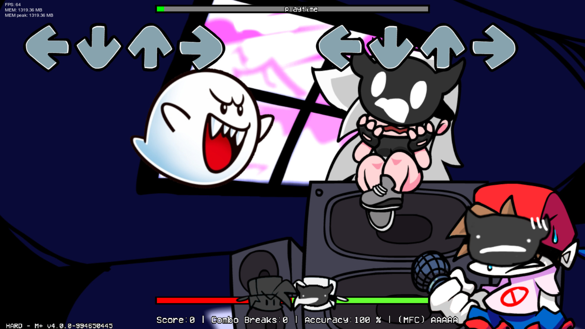 Boo over Monster Mod for Friday Night Funkin' | FNF Mods