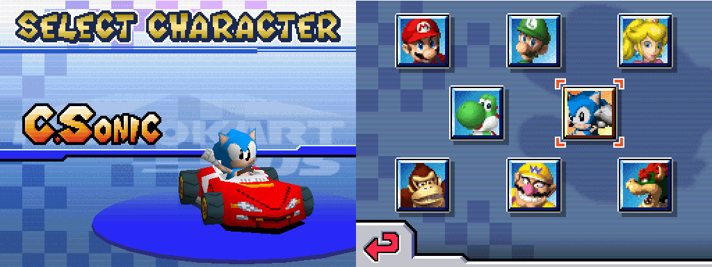 Classic Sonic over toad Mod for Mario Kart DS | MKDS Mods