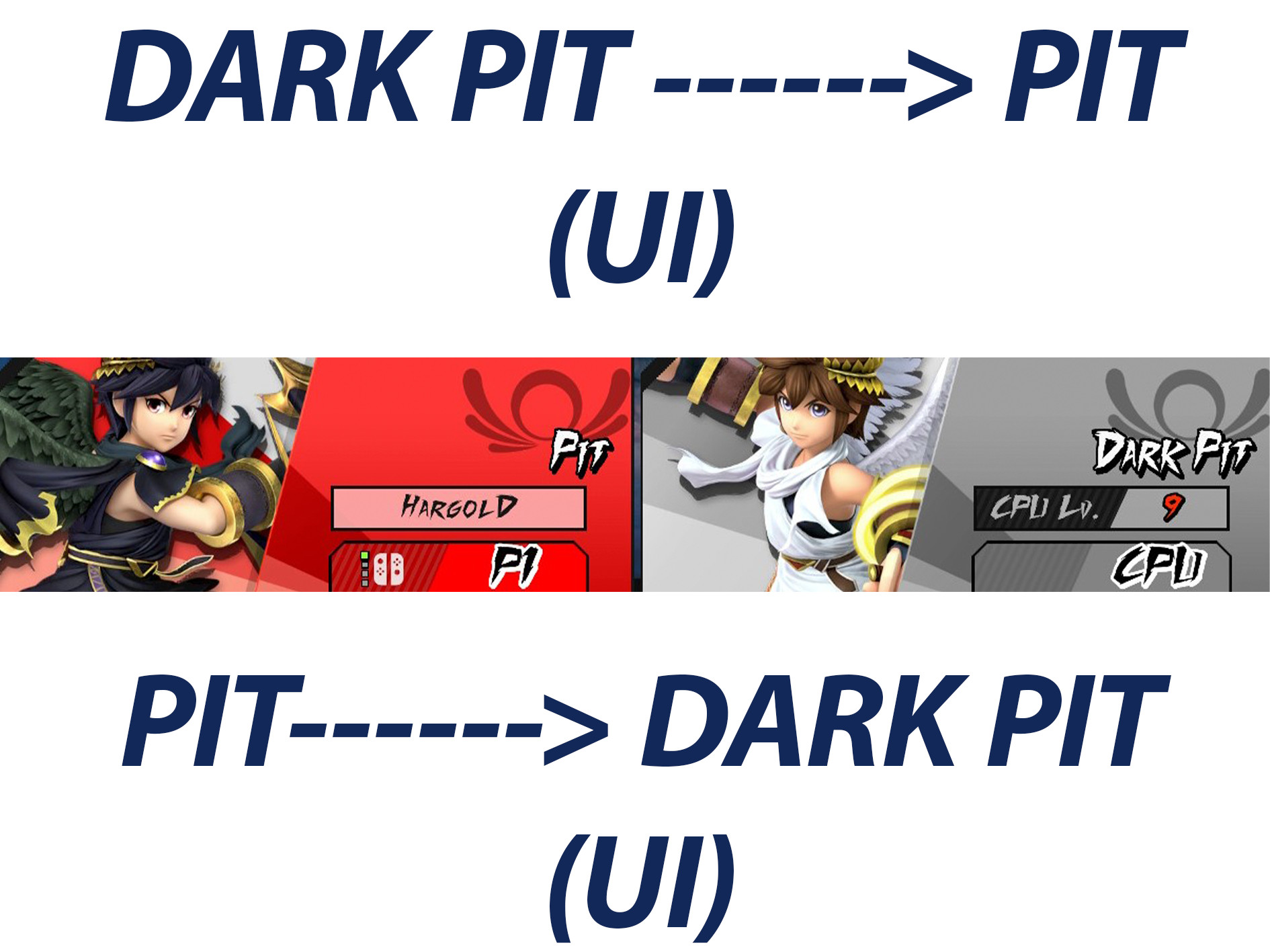 Pit(DarkPit) & DarkPit(Pit) UI Mod for Super Smash Bros. Ultimate ...