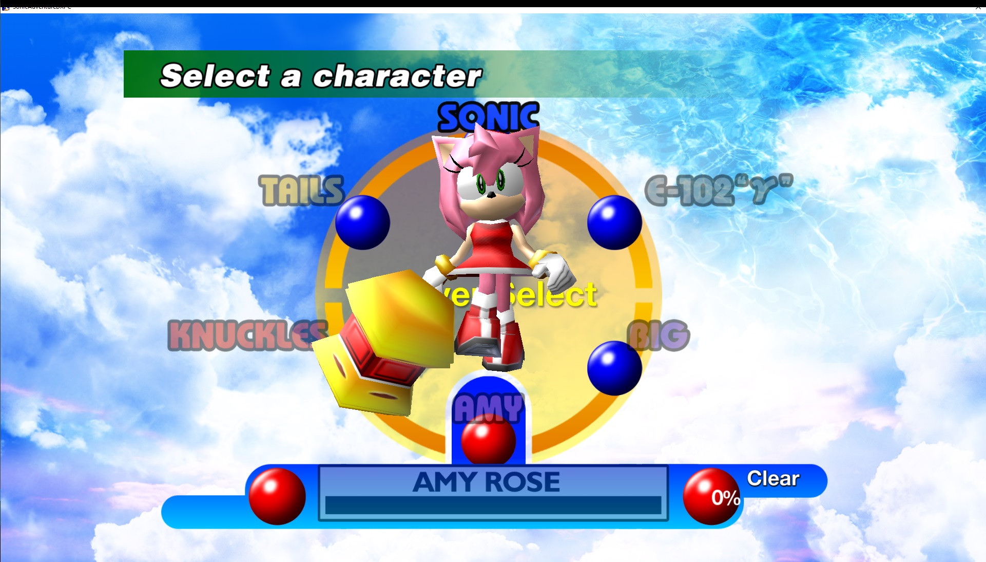 Amy Hammer on CharSel. Mod for Sonic Adventure DX | SADX Mods