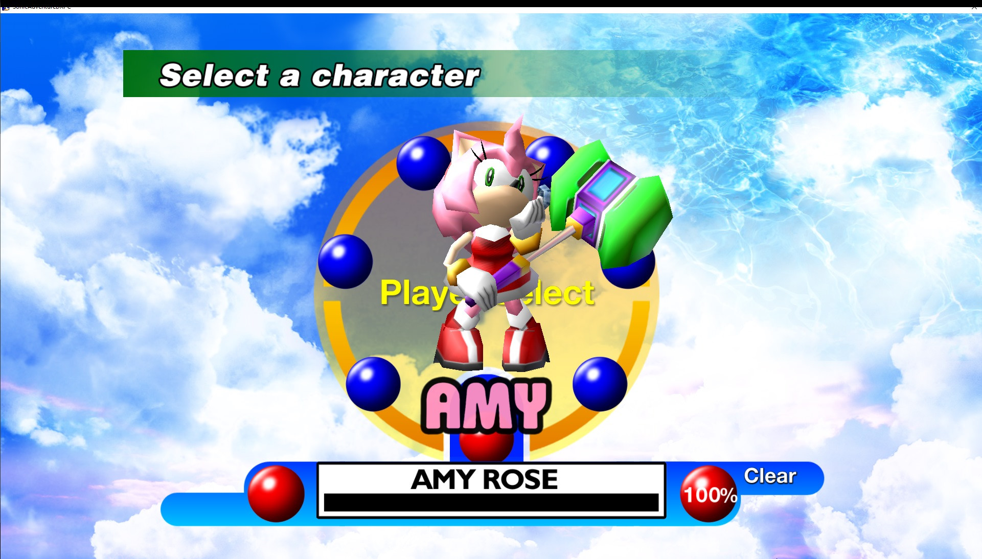 Amy Hammer on CharSel. Mod for Sonic Adventure DX | SADX Mods