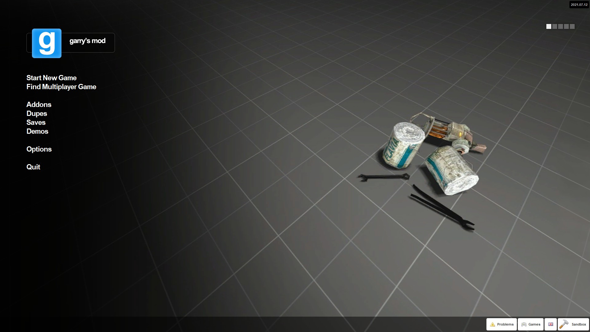 Garry's Mod 9 background in widescreen Mod for Garry's Mod 9 | GMod 9 Mods