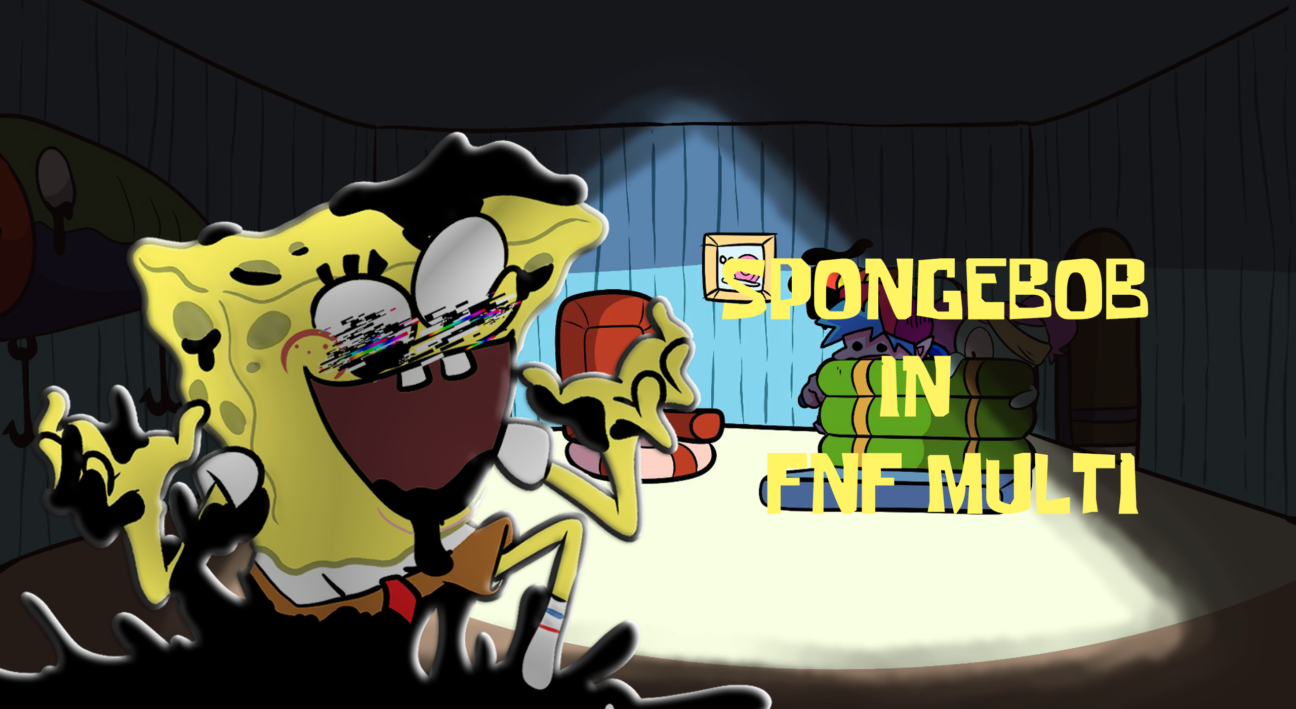 Corrupted Spongebob in FNF Multi Mod for Friday Night Funkin' | FNF Mods
