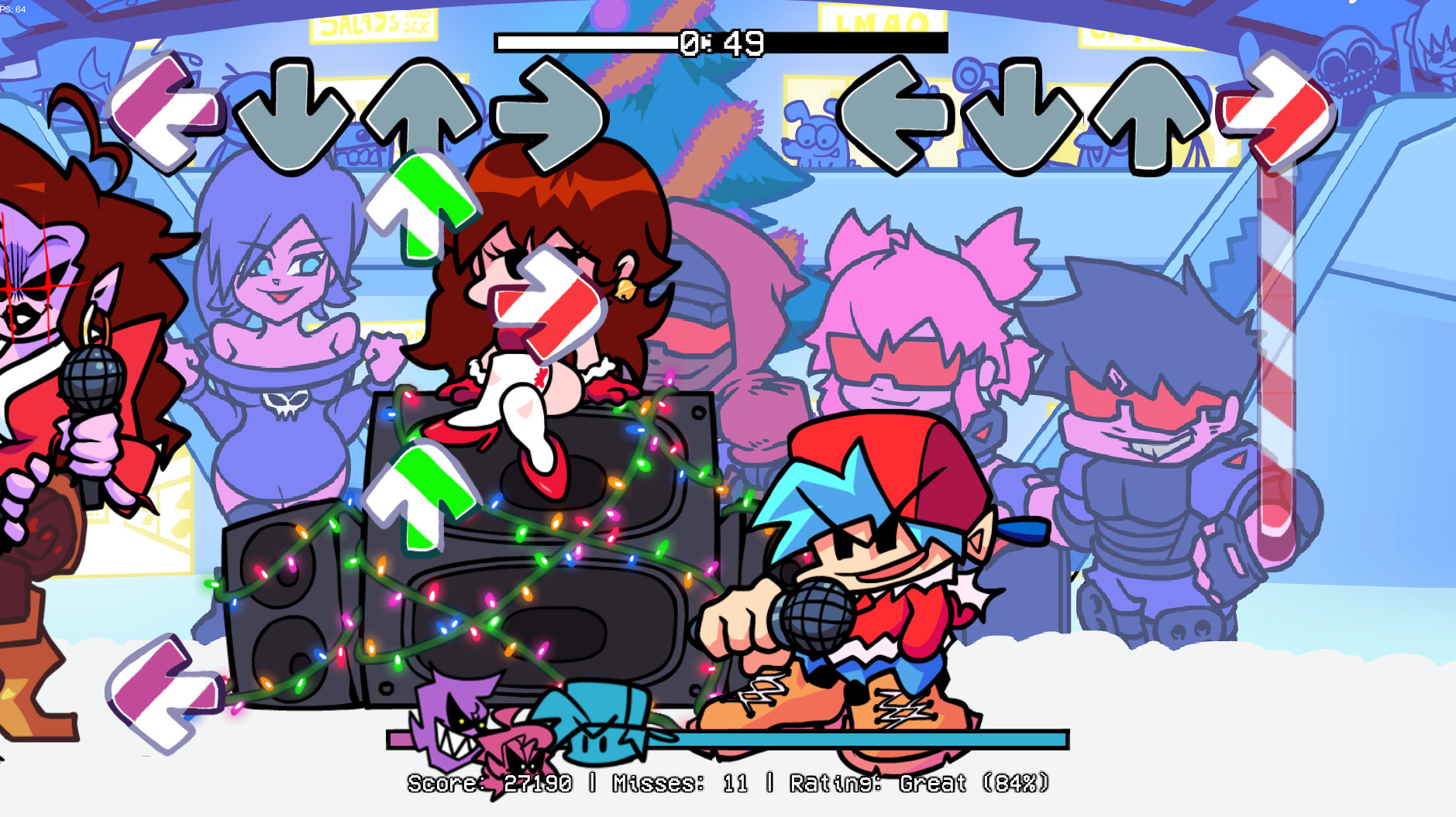 Candy Cane noteskin Mod for Friday Night Funkin' | FNF Mods