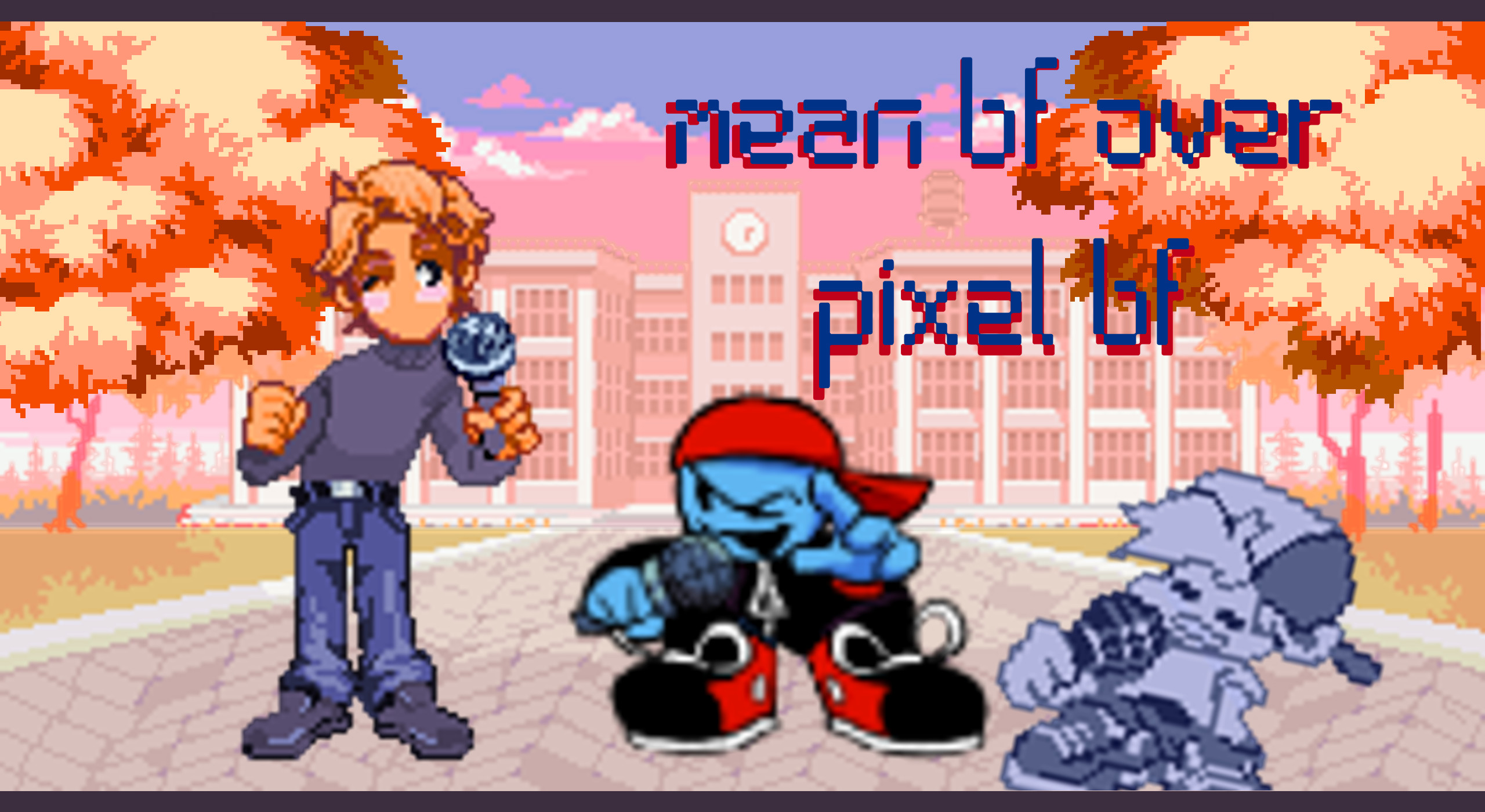 Pixel Mean BF over pixel bf [Friday Night Funkin'] [Mods]