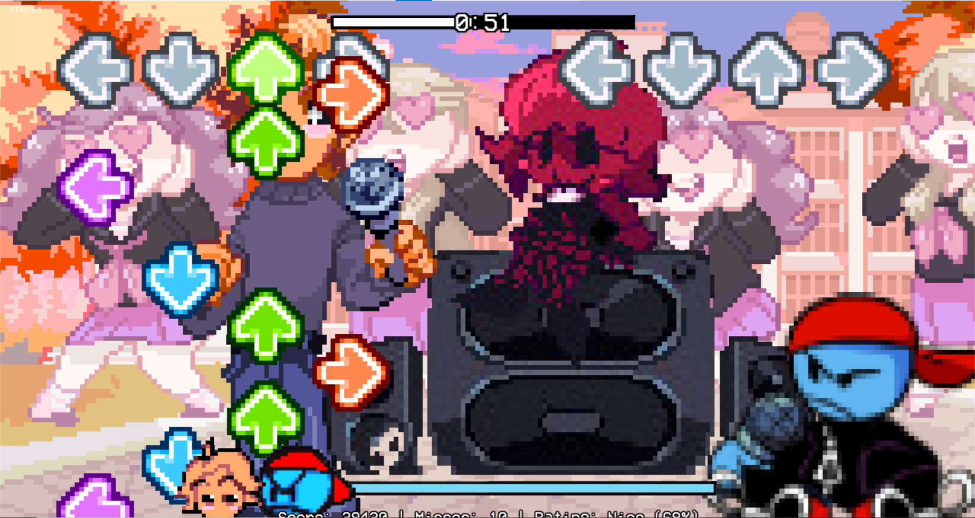 Pixel Mean BF over pixel bf [Friday Night Funkin'] [Mods]