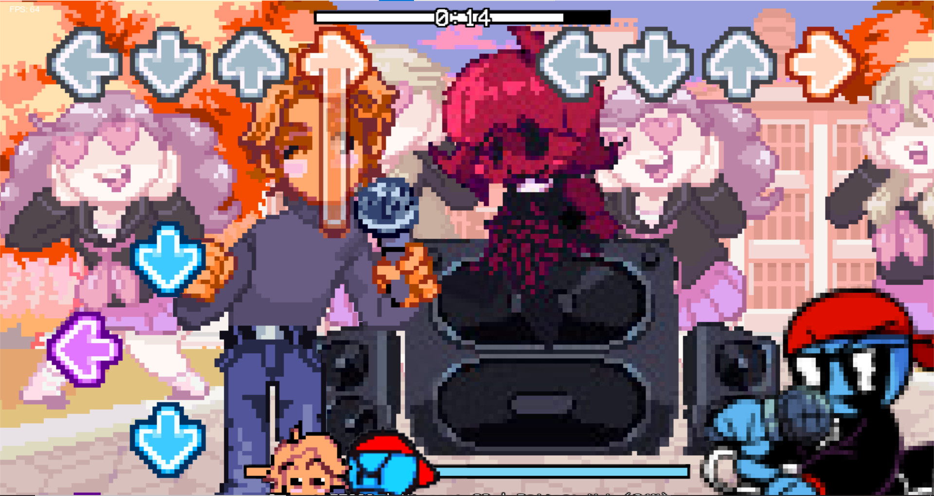 Pixel Mean BF over pixel bf [Friday Night Funkin'] [Mods]