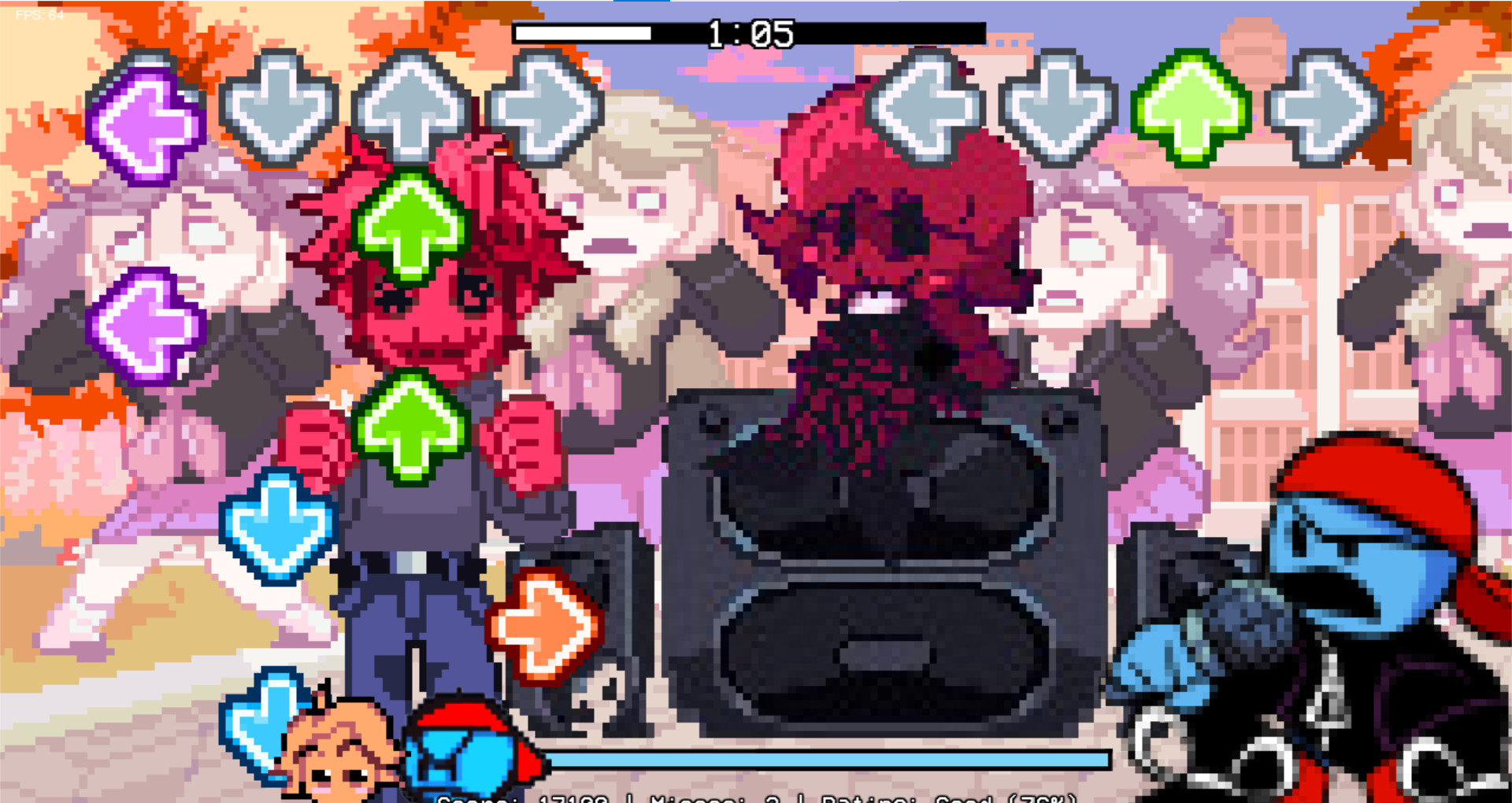 Pixel Mean BF over pixel bf [Friday Night Funkin'] [Mods]