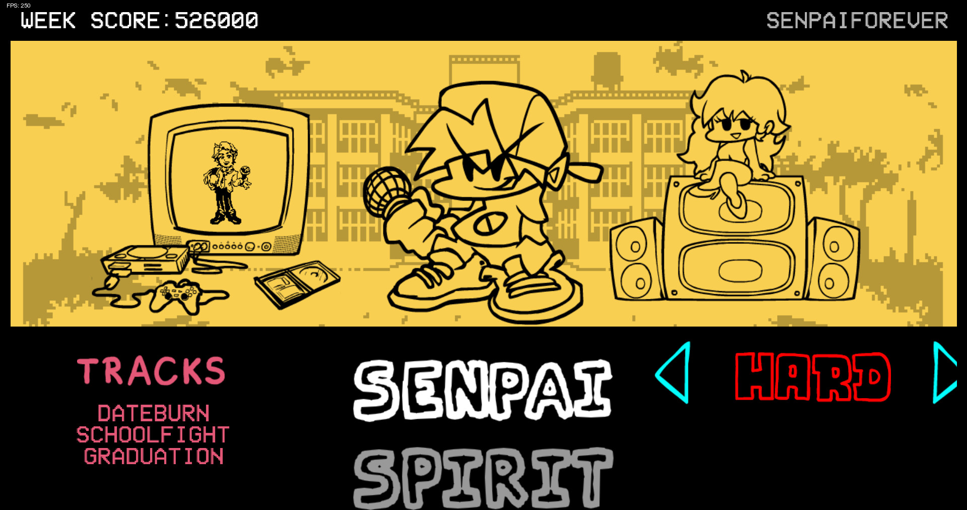 FNF: Senpai Extended (UPDATED) Mod for Friday Night Funkin' | FNF Mods