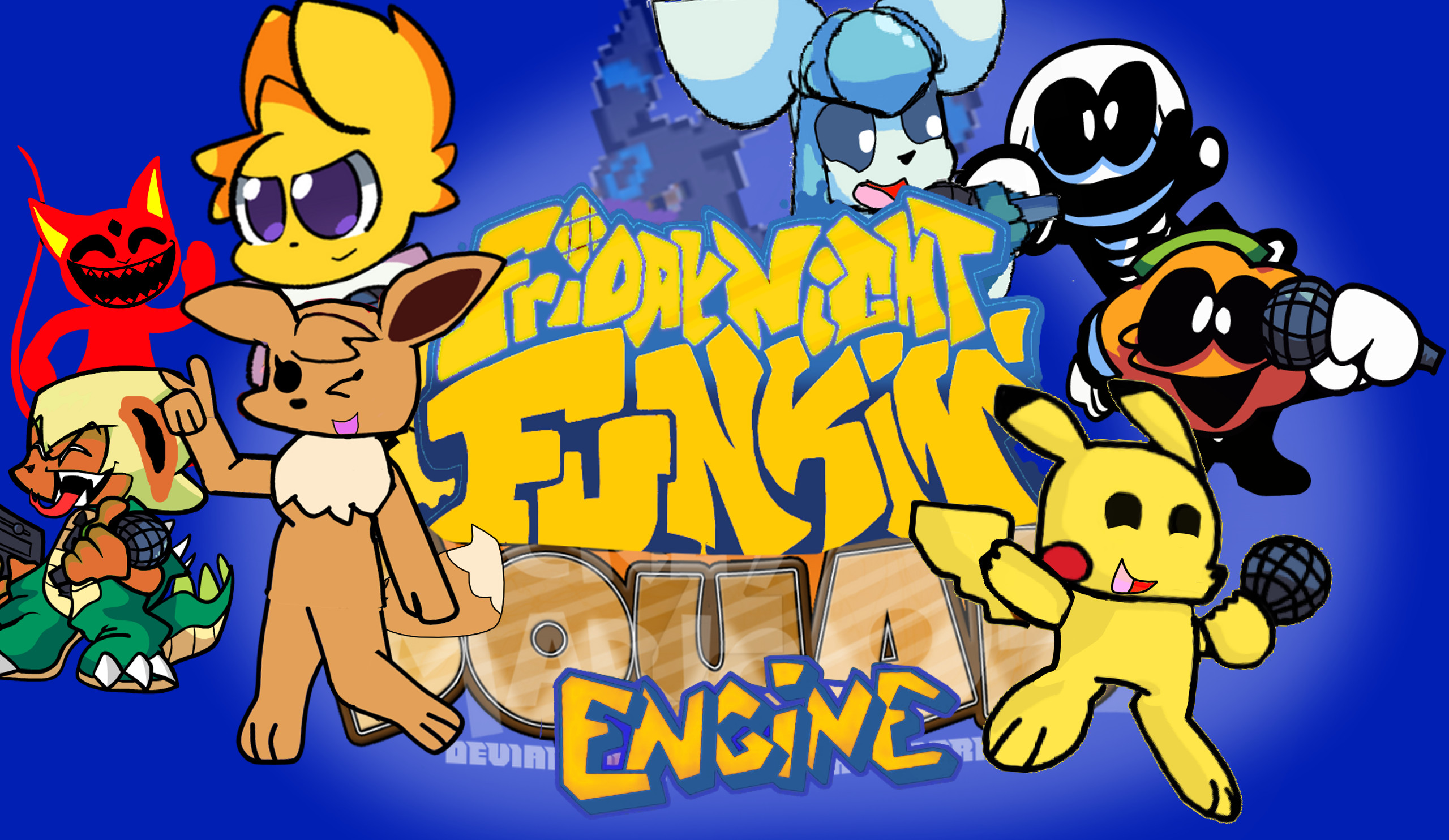 FUNKINSQUAD ENGIN(FNF X POKEMON) Mod for Friday Night Funkin' | FNF Mods
