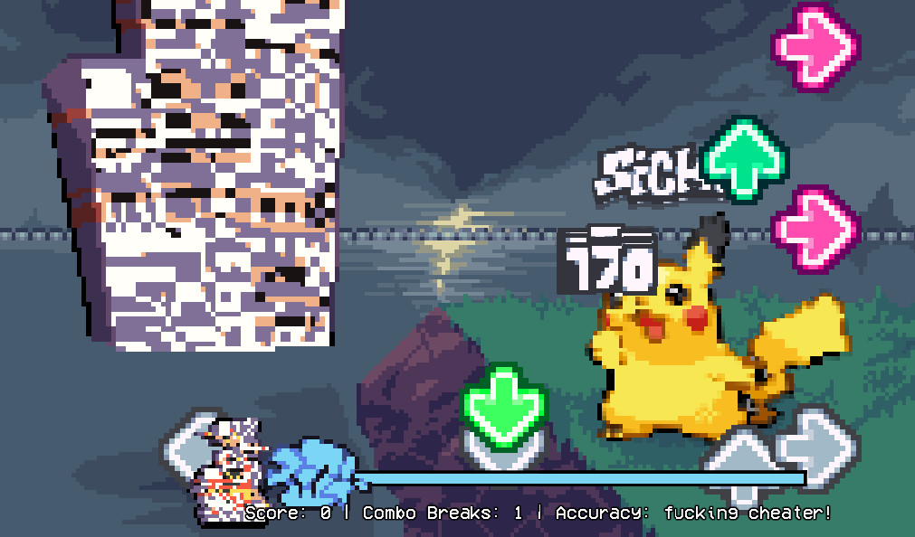 Pikachu Over Bf (in Progress) Mod for Friday Night Funkin' | FNF Mods