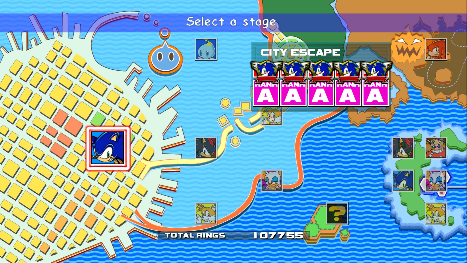 Stage Select Blue Bar Restoration Mod for Sonic Adventure 2 | SA2 Mods