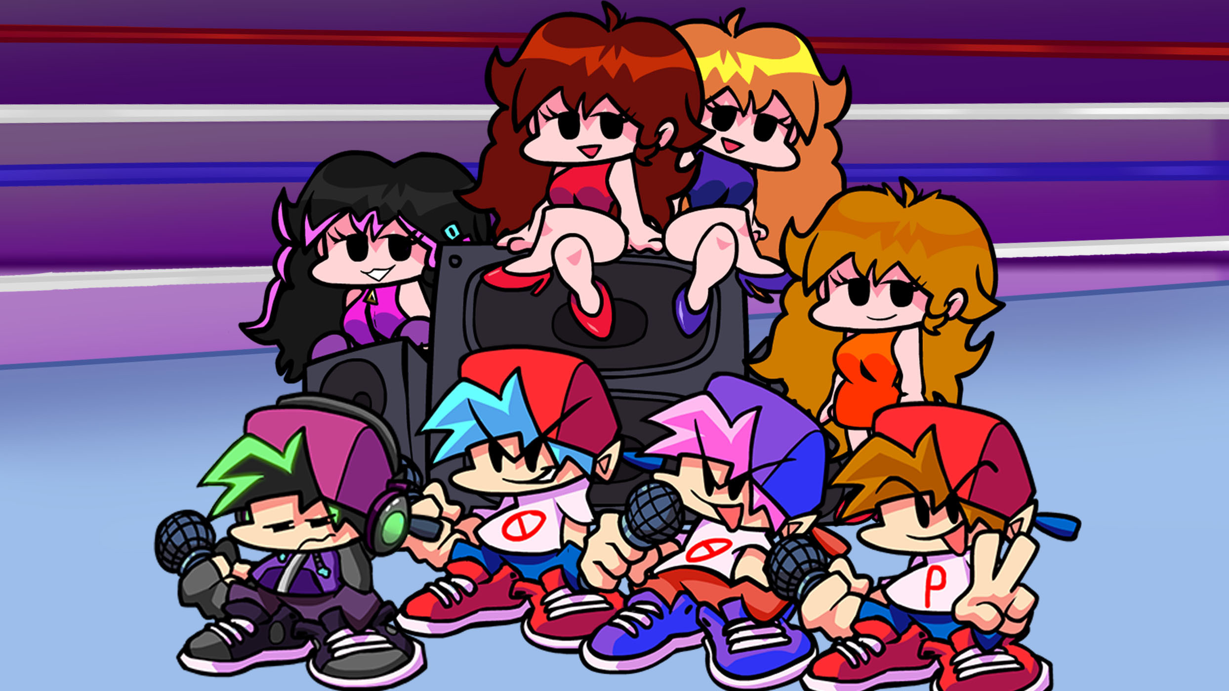 Four girlfriends from remixes Mod for Friday Night Funkin' | FNF Mods