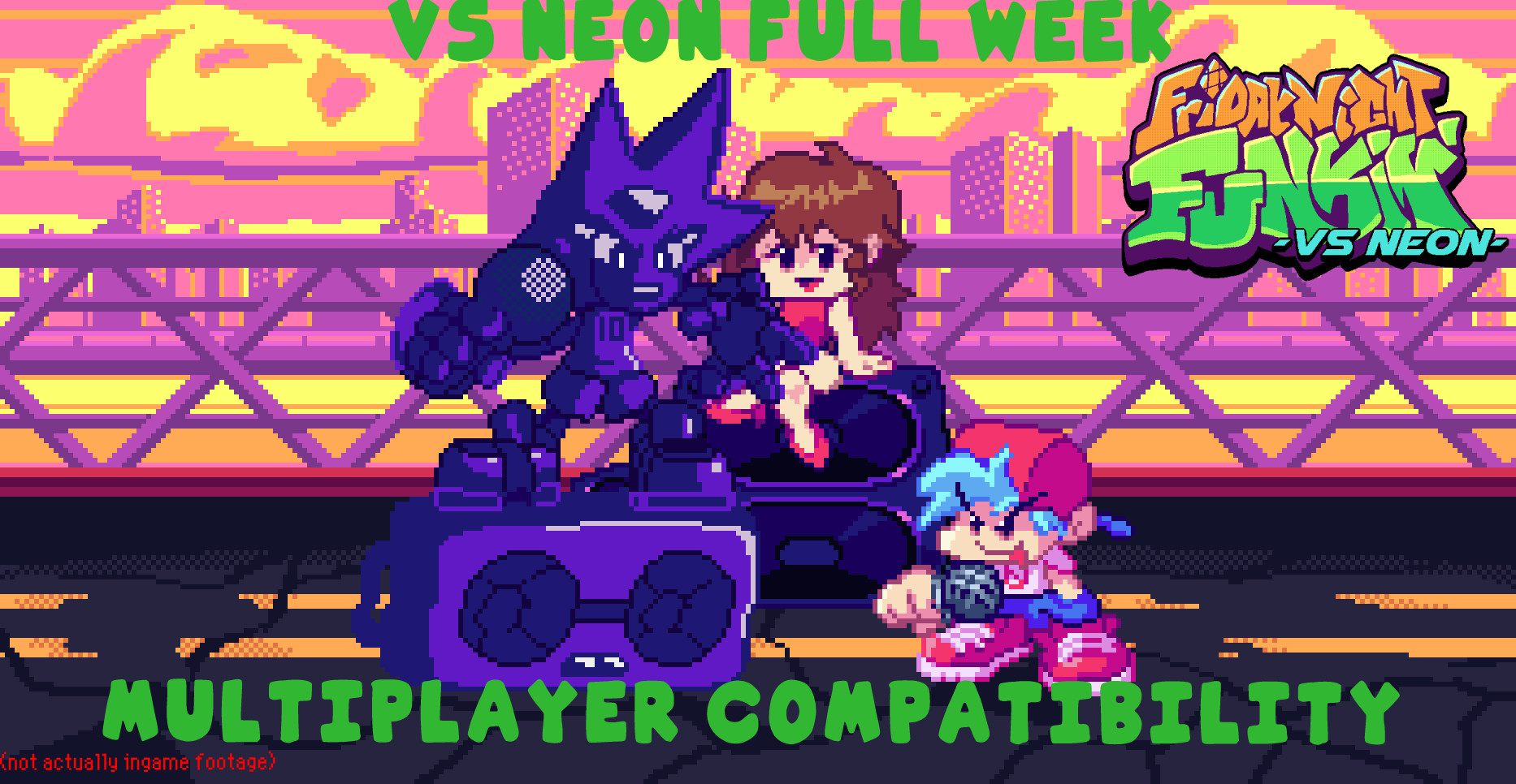 Vs. NEON Full Multiplayer Compatibility Mod for Friday Night Funkin ...