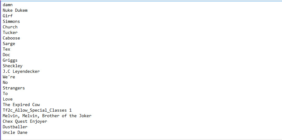 Robert Cop's bot names Mod for Team Fortress 2 Classic | TF2Classic Mods
