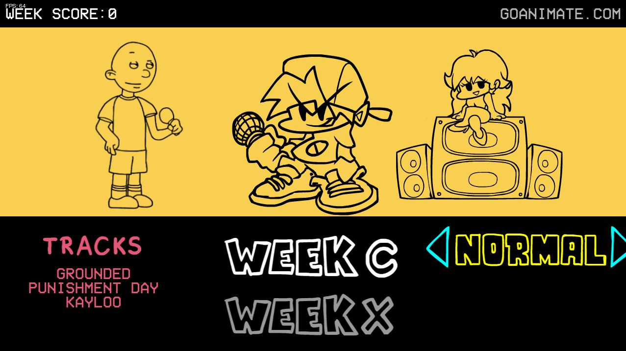 Goanimate Funkin' - Vs Caillou Mod for Friday Night Funkin' | FNF Mods