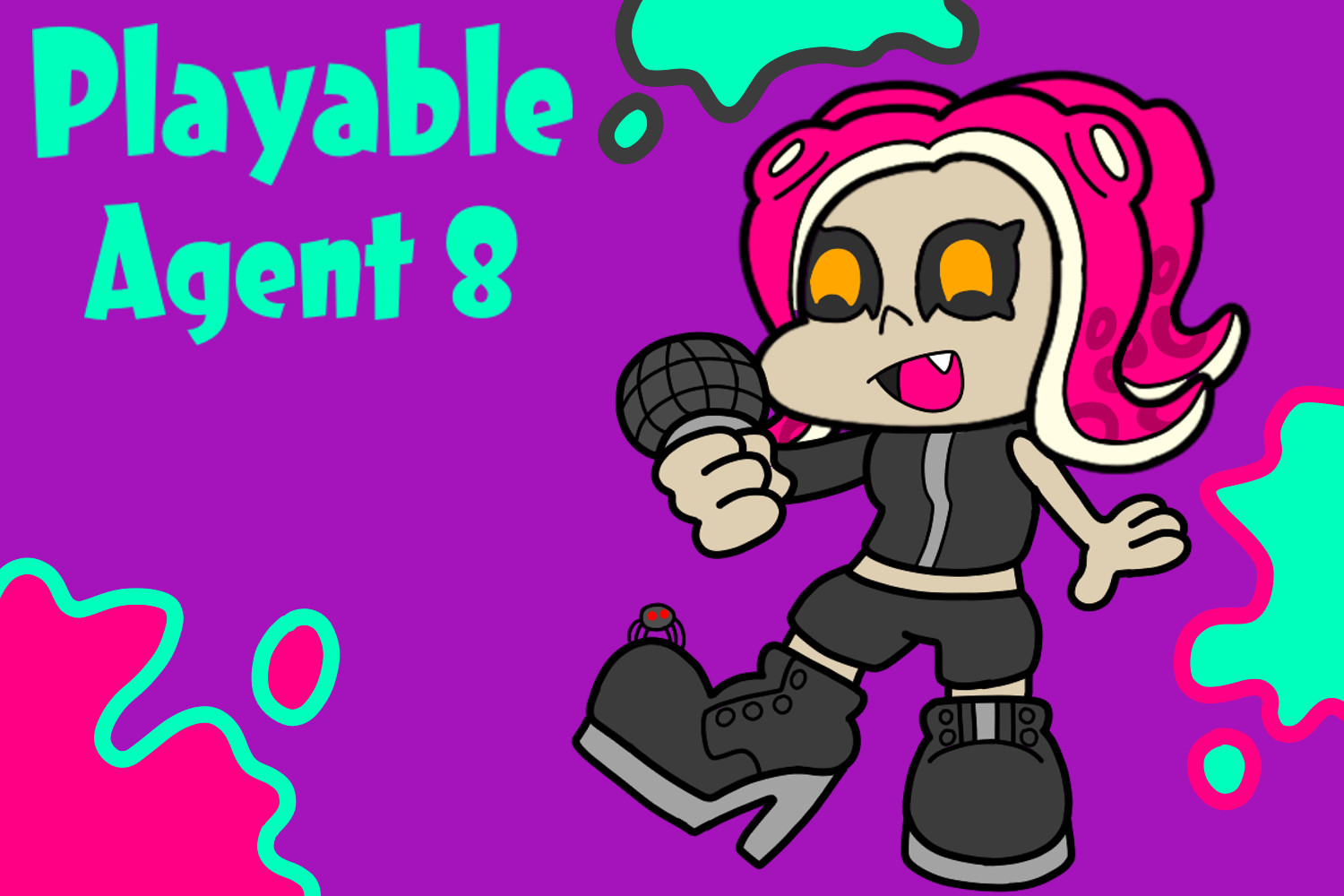 Playable Splatoon Agent 8 Mod for Friday Night Funkin' | FNF Mods