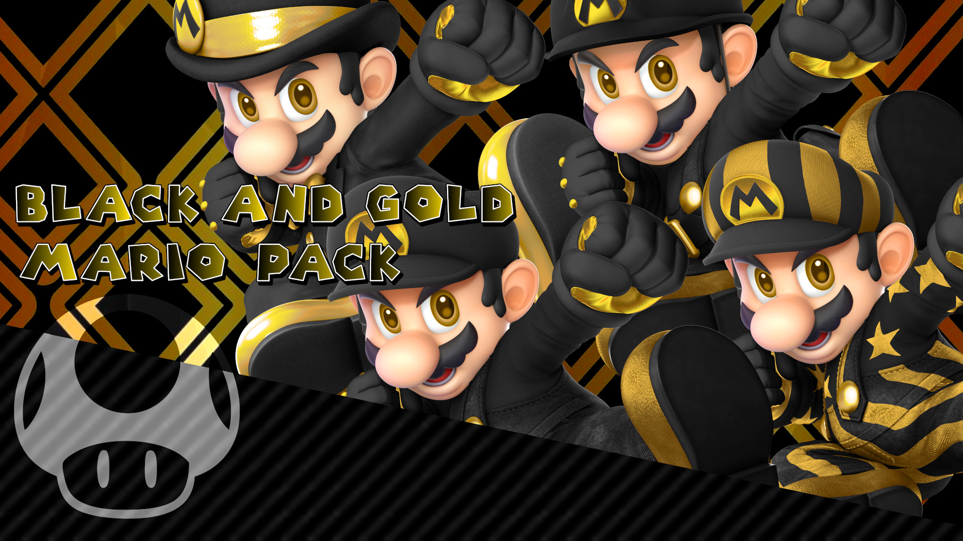Black & Gold Mario Pack Mod for Super Smash Bros. Ultimate | SSBU Mods