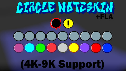 Circle Noteskin (4K-9K Support) Mod for Friday Night Funkin' | FNF Mods