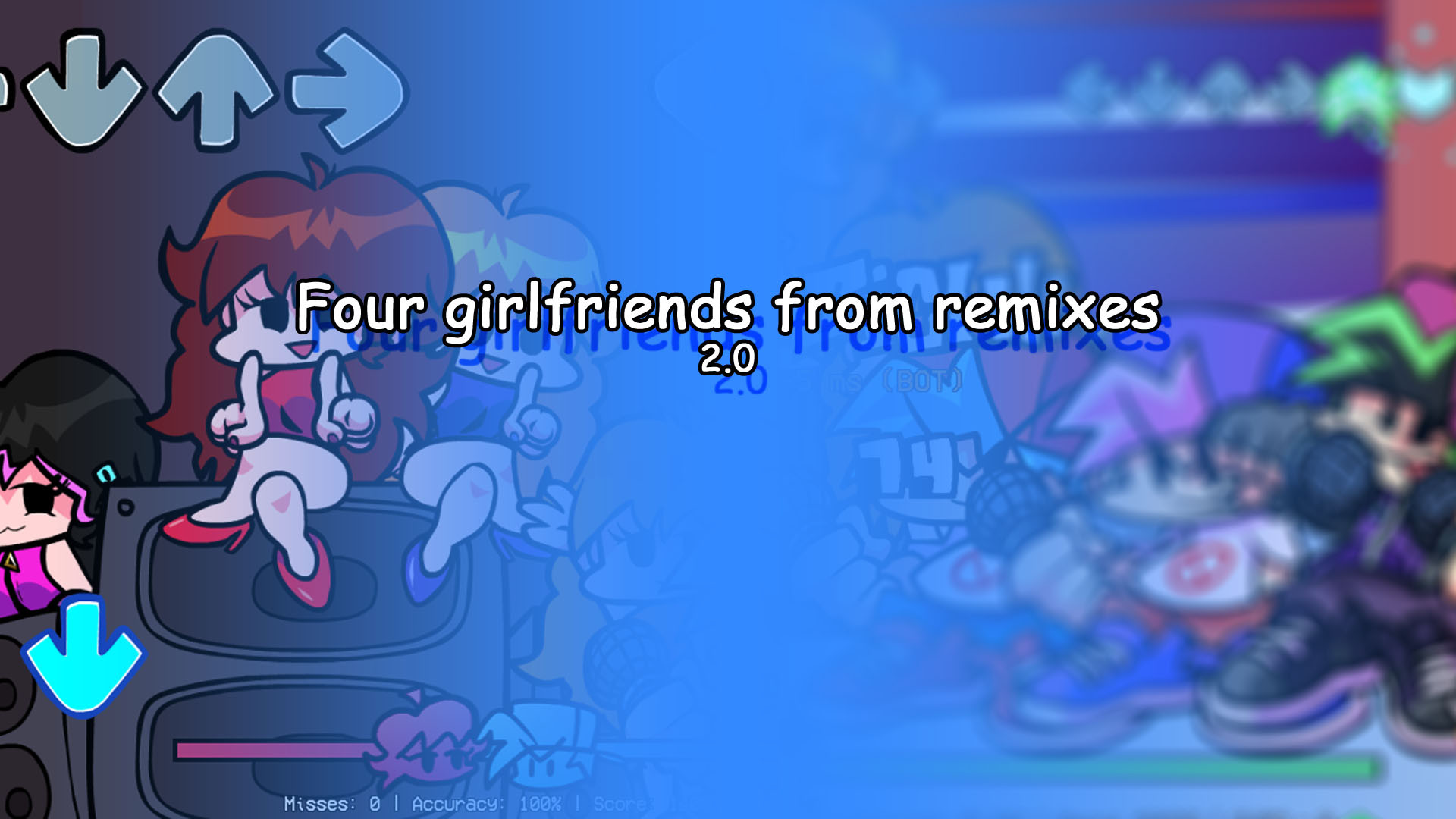 Four girlfriends from remixes Mod for Friday Night Funkin' | FNF Mods