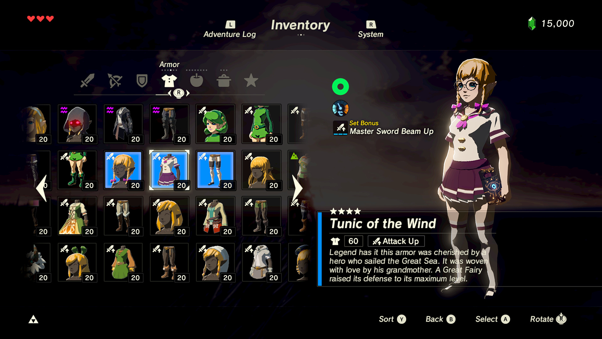 Linkle (and Link) Upgradeable Armor Rebalance NX Mod for The Legend of ...