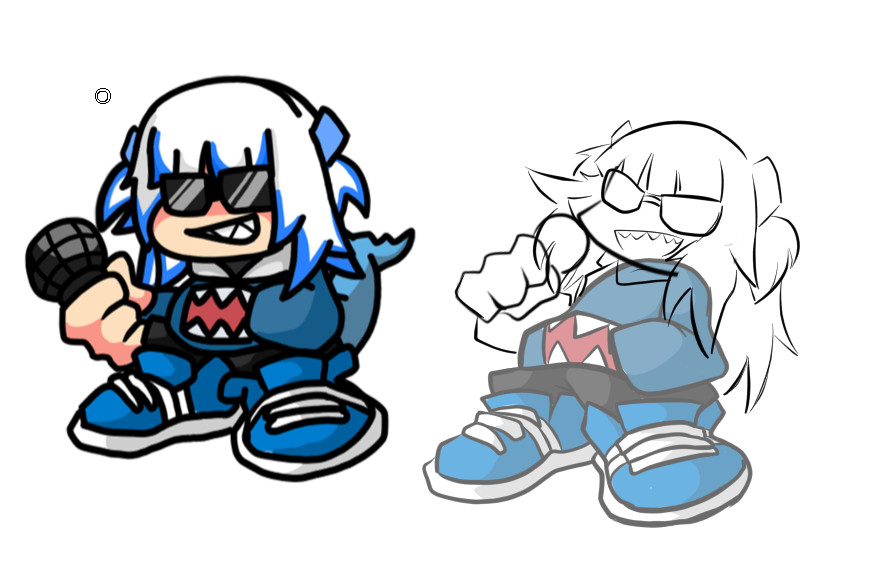 Gawr Gura Over Boyfriend Mod for Friday Night Funkin' | FNF Mods