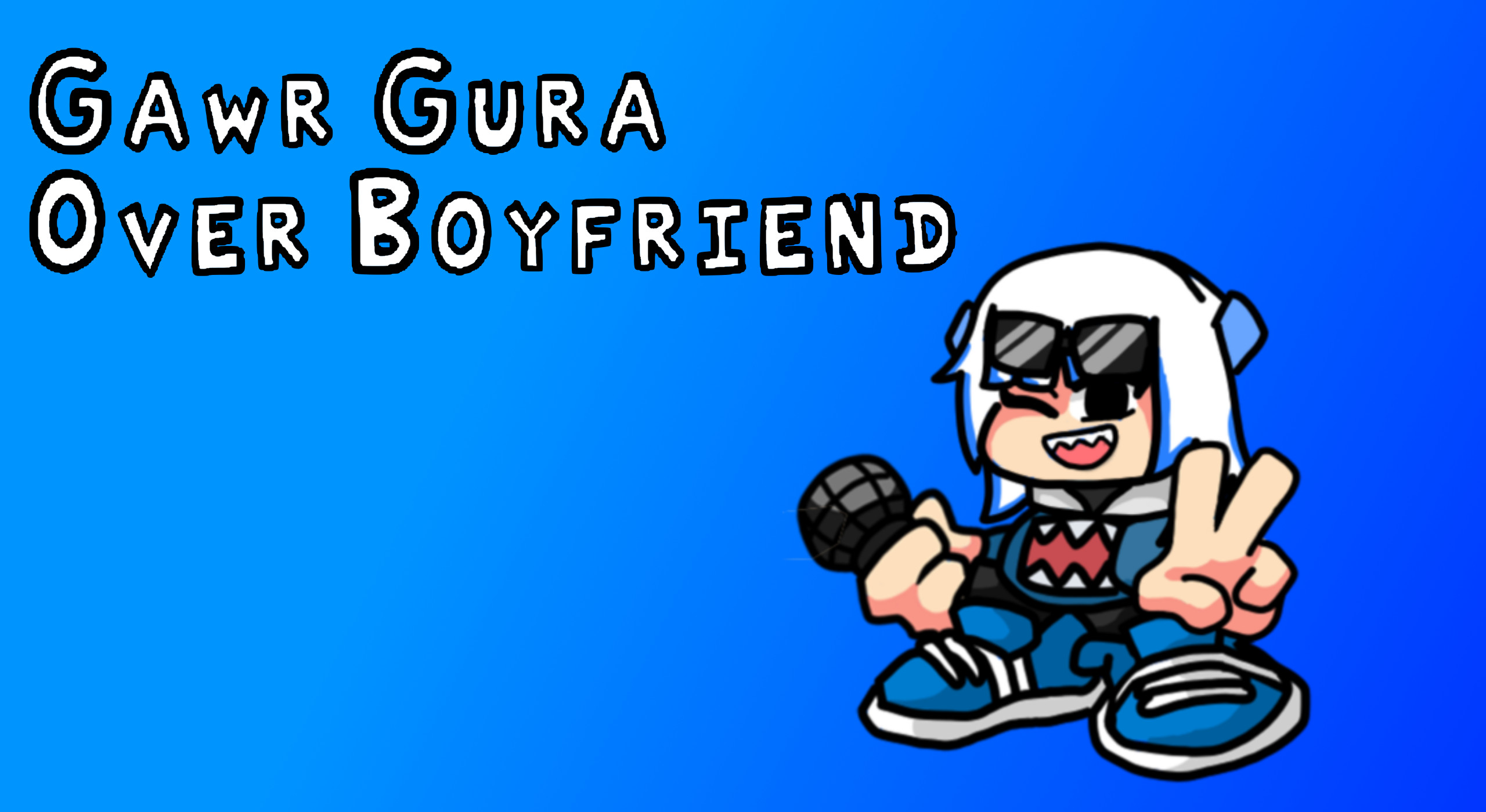 Gawr Gura Over Boyfriend Mod for Friday Night Funkin' | FNF Mods