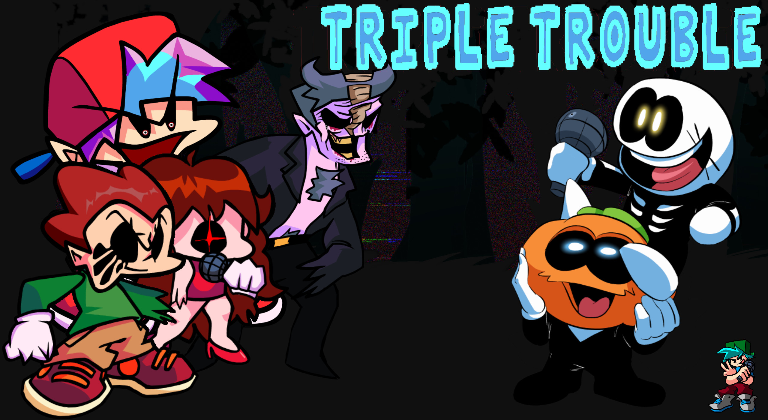 BF BEAST Triple Trouble FNF Multiplayer Mod for Friday Night Funkin' | FNF Mods