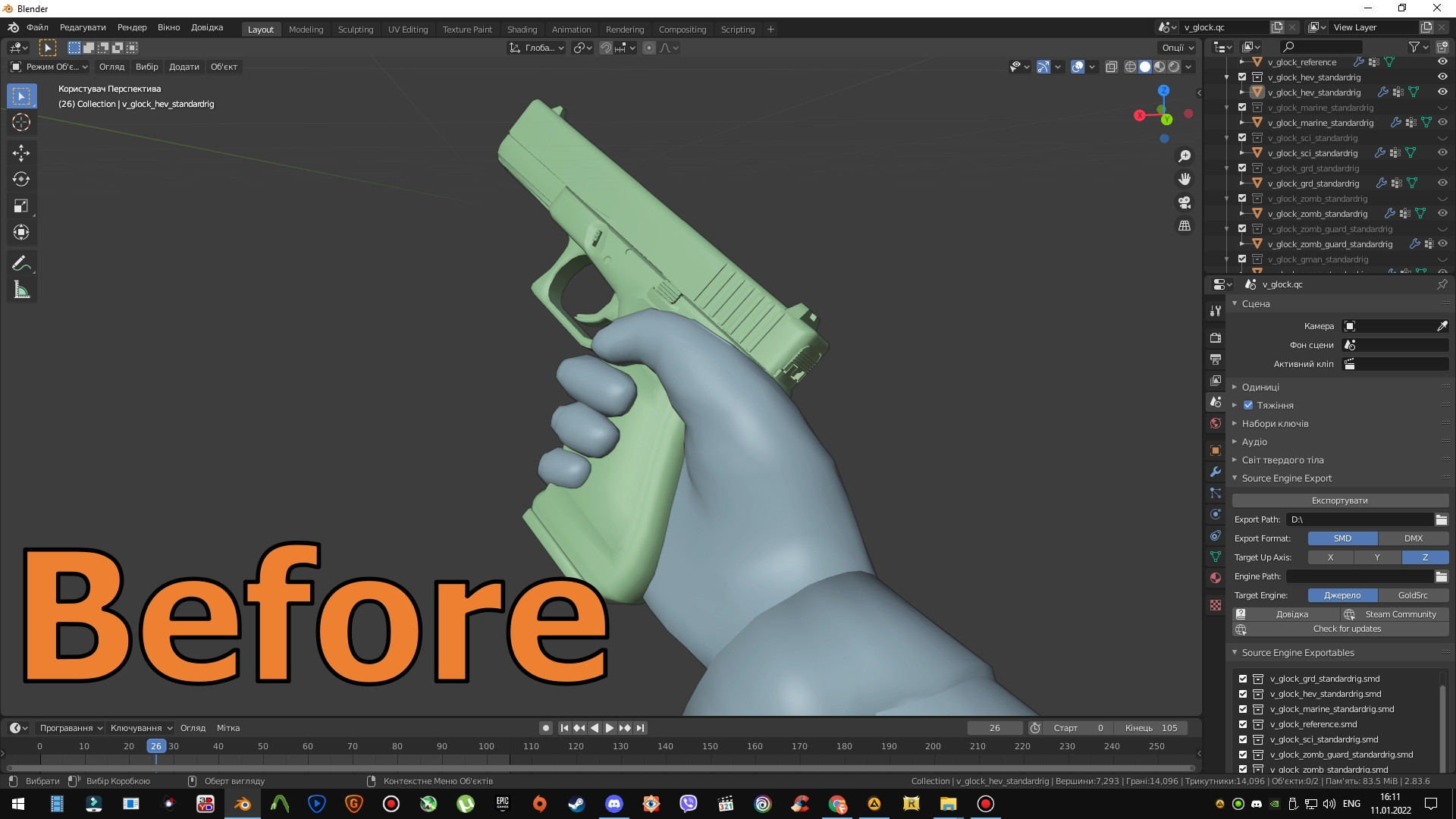 IIopn's Glock Animation (Fixed and Improved) Mod for Black Mesa | BM Mods