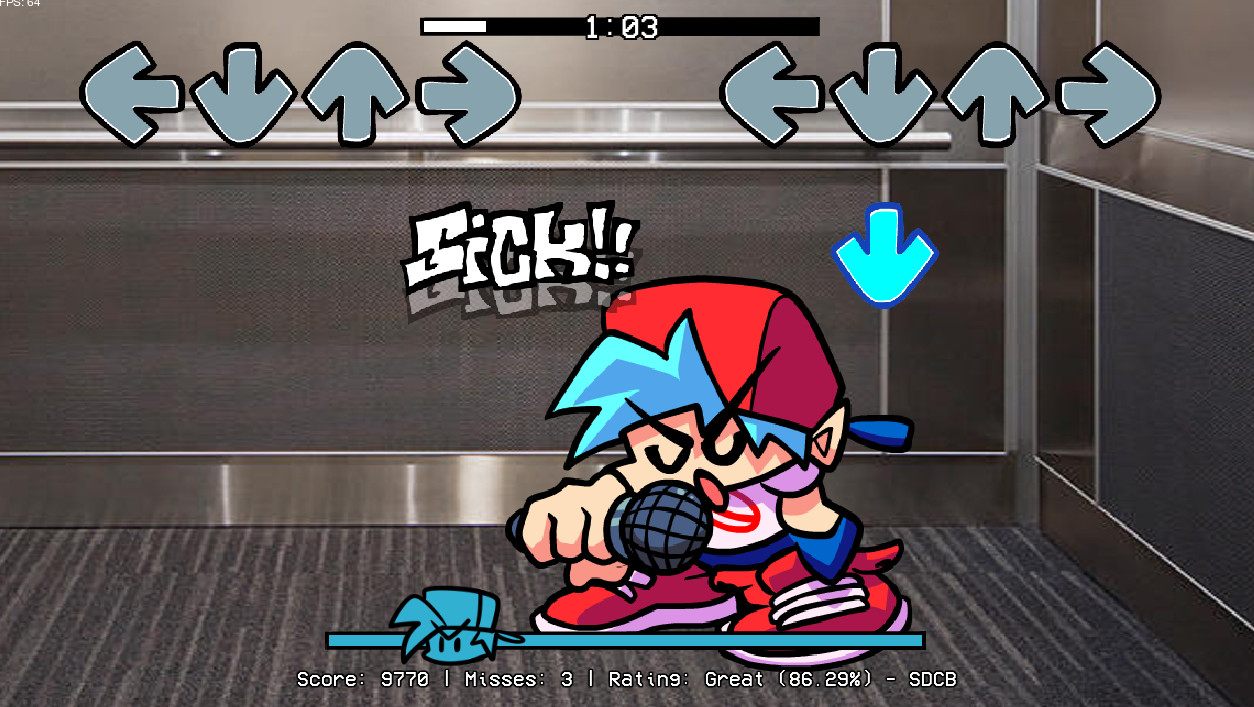 bf waiting in the elevator Mod for Friday Night Funkin' | FNF Mods