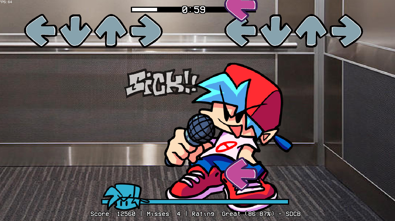 bf waiting in the elevator Mod for Friday Night Funkin' | FNF Mods