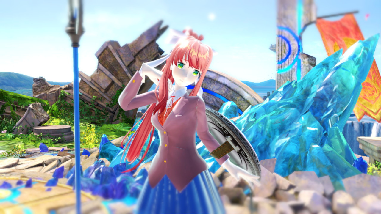 Monika over Palutena (DDLC) Mod for Super Smash Bros. Ultimate | SSBU Mods