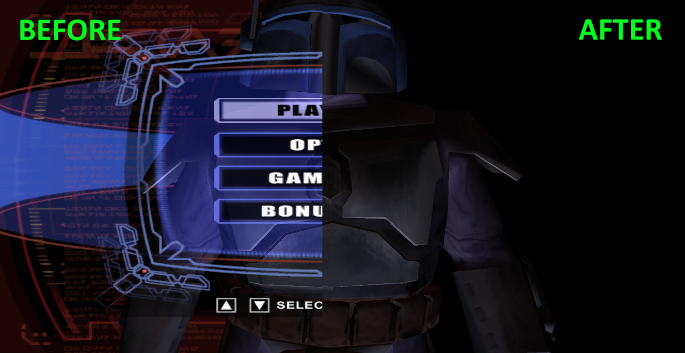 Transparent Main Menu Mod for Star Wars: Bounty Hunter | SW:BH Mods