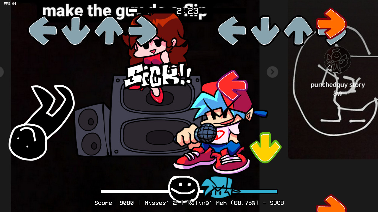 Cool guy does a flip in fnf [Friday Night Funkin'] [Mods]