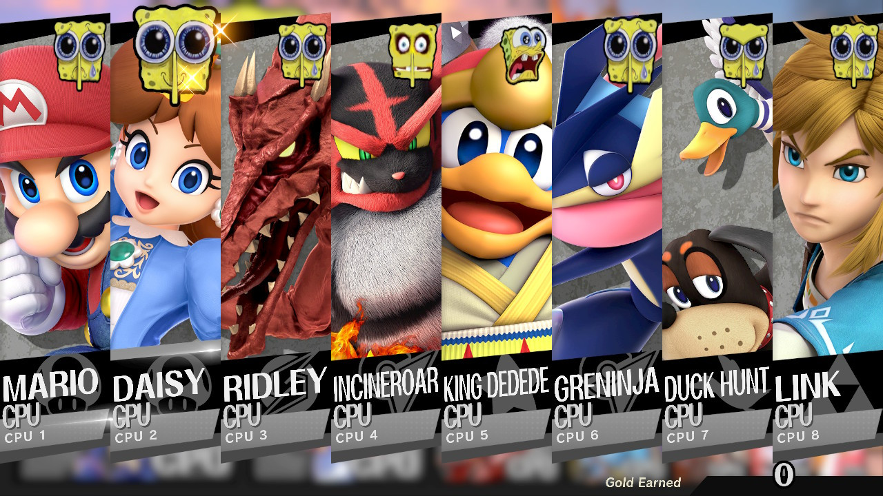 Sad-Eyed SpongeBob UI Mod for Super Smash Bros. Ultimate | SSBU Mods