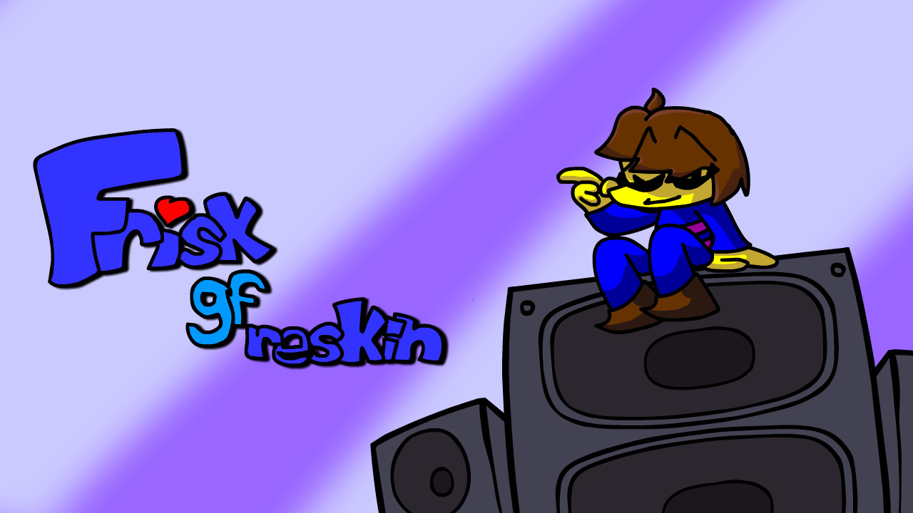 Frisk Undertale over gf reskin Mod for Friday Night Funkin' | FNF Mods
