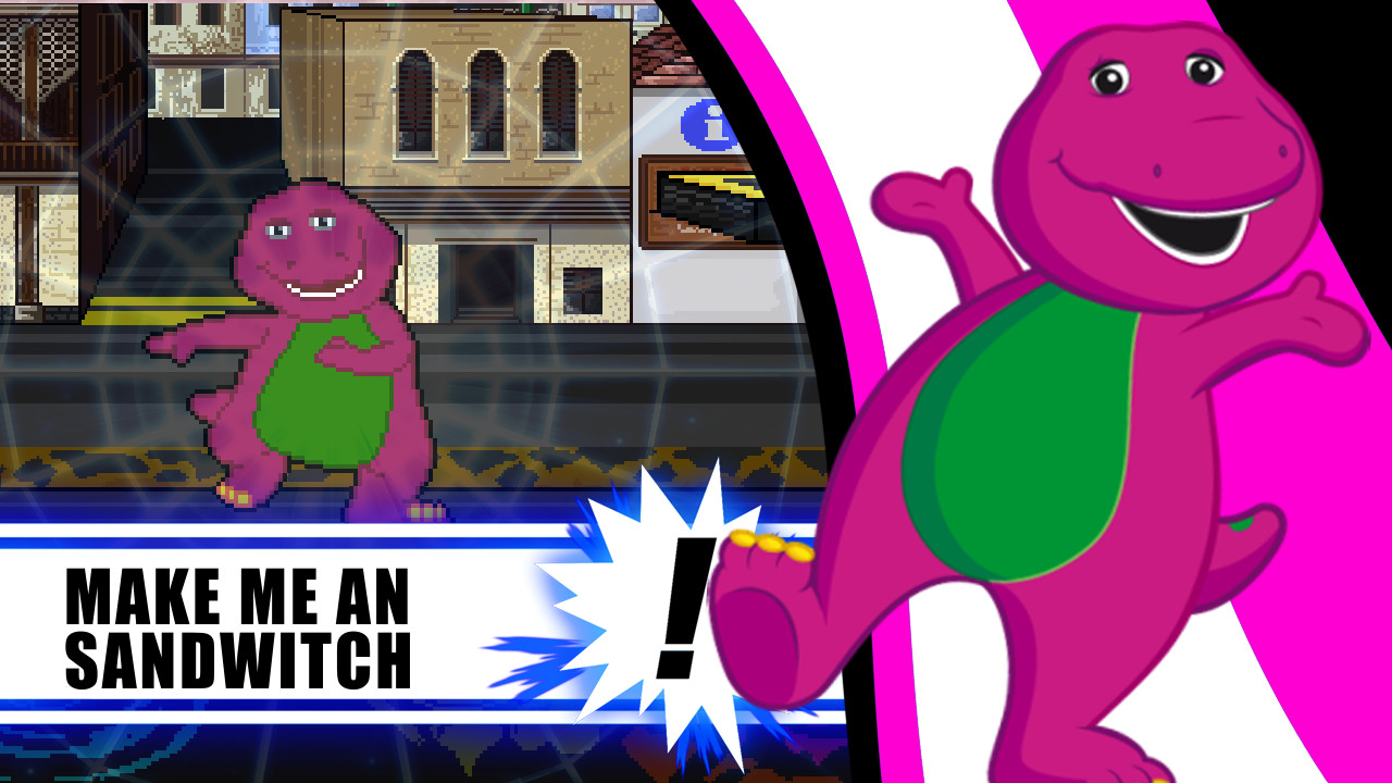 Barney For (0.9.4/CMC+ V7) Mod for Super Smash Bros. Crusade | SSBC Mods