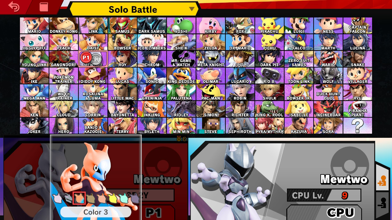 Mewtwo color Deoxys Mod for Super Smash Bros. Ultimate | SSBU Mods