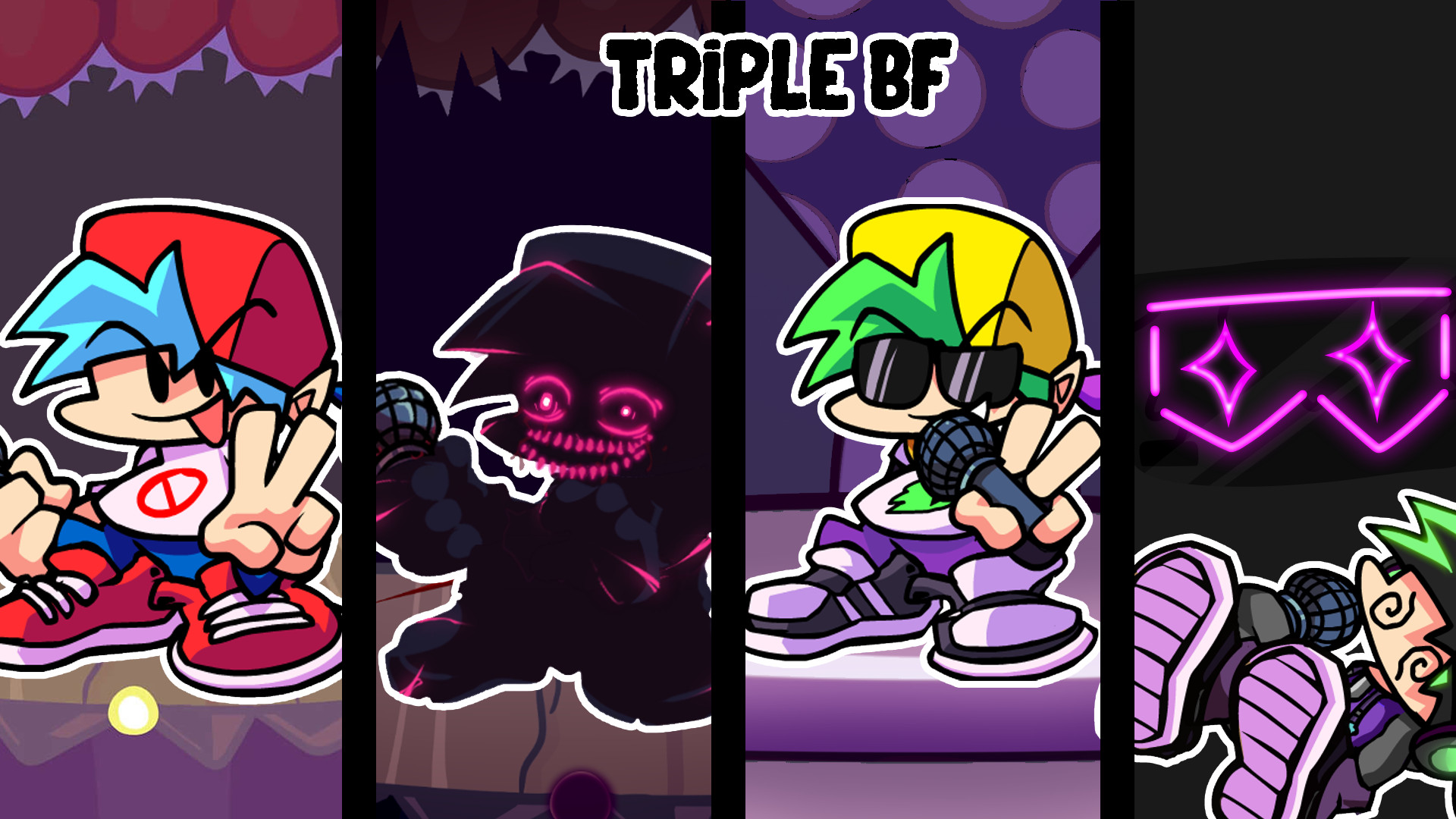 Triple BF/ Boyfriends Sing Triple Trouble Mod for Friday Night Funkin' | FNF Mods