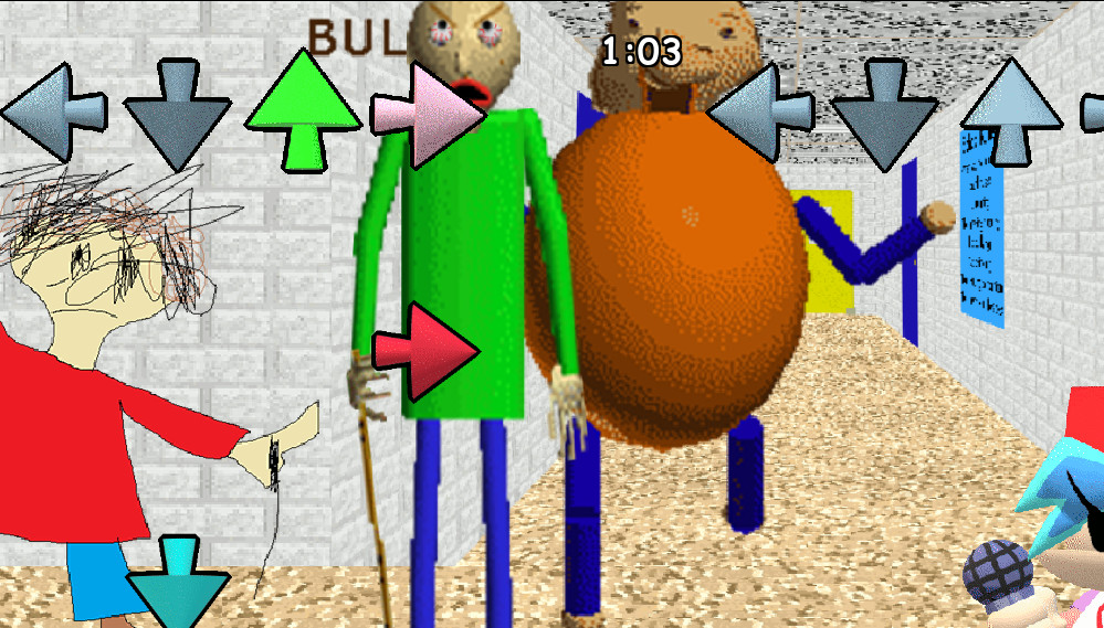 baldi characters over algebra Mod for Friday Night Funkin' | FNF Mods