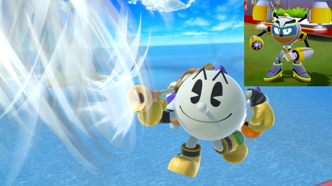 Air Man colored Pac-Man (Mega Man: Fully Charged) [Super Smash Bros ...